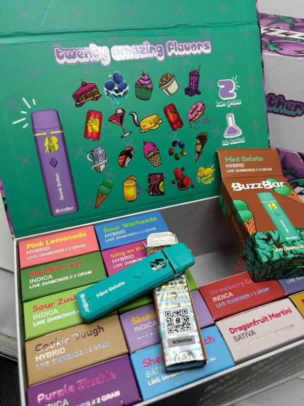 buzz bar 2g premium live diamonds disposable vape device
