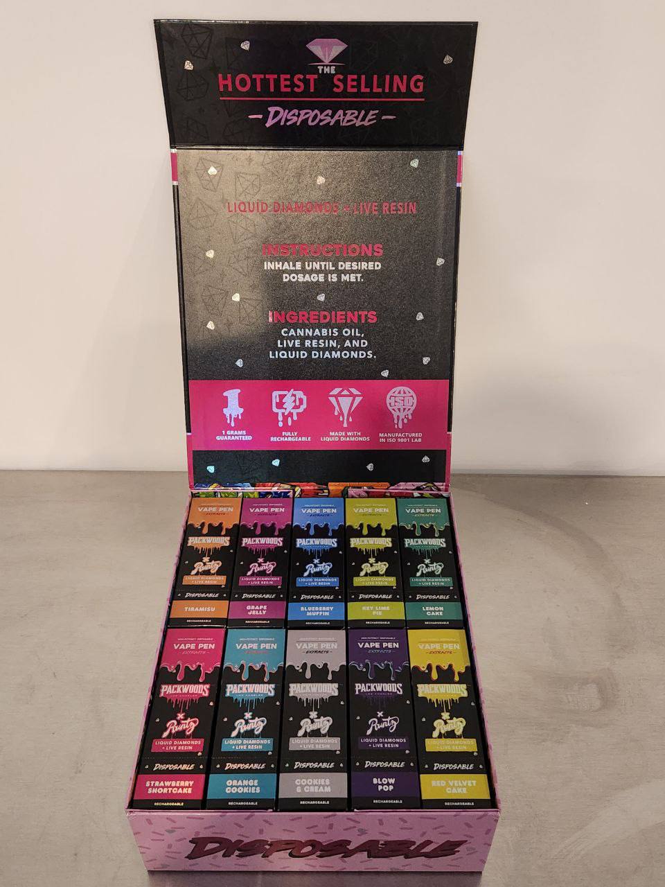 packwoods x runtz 2g liquid diamonds + live resin disposable