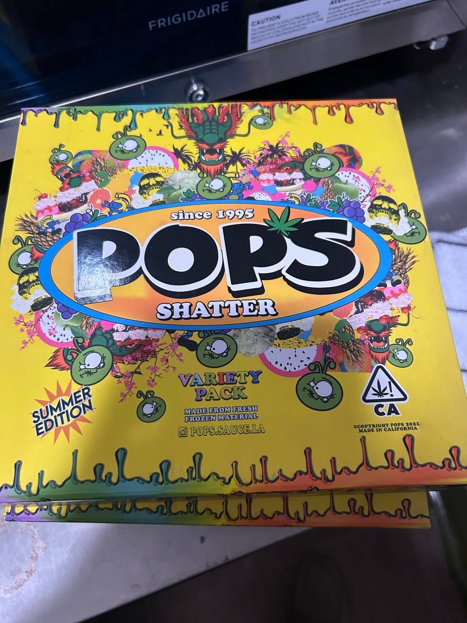 pops extracts shatter slap premium live resin concentrate 28g