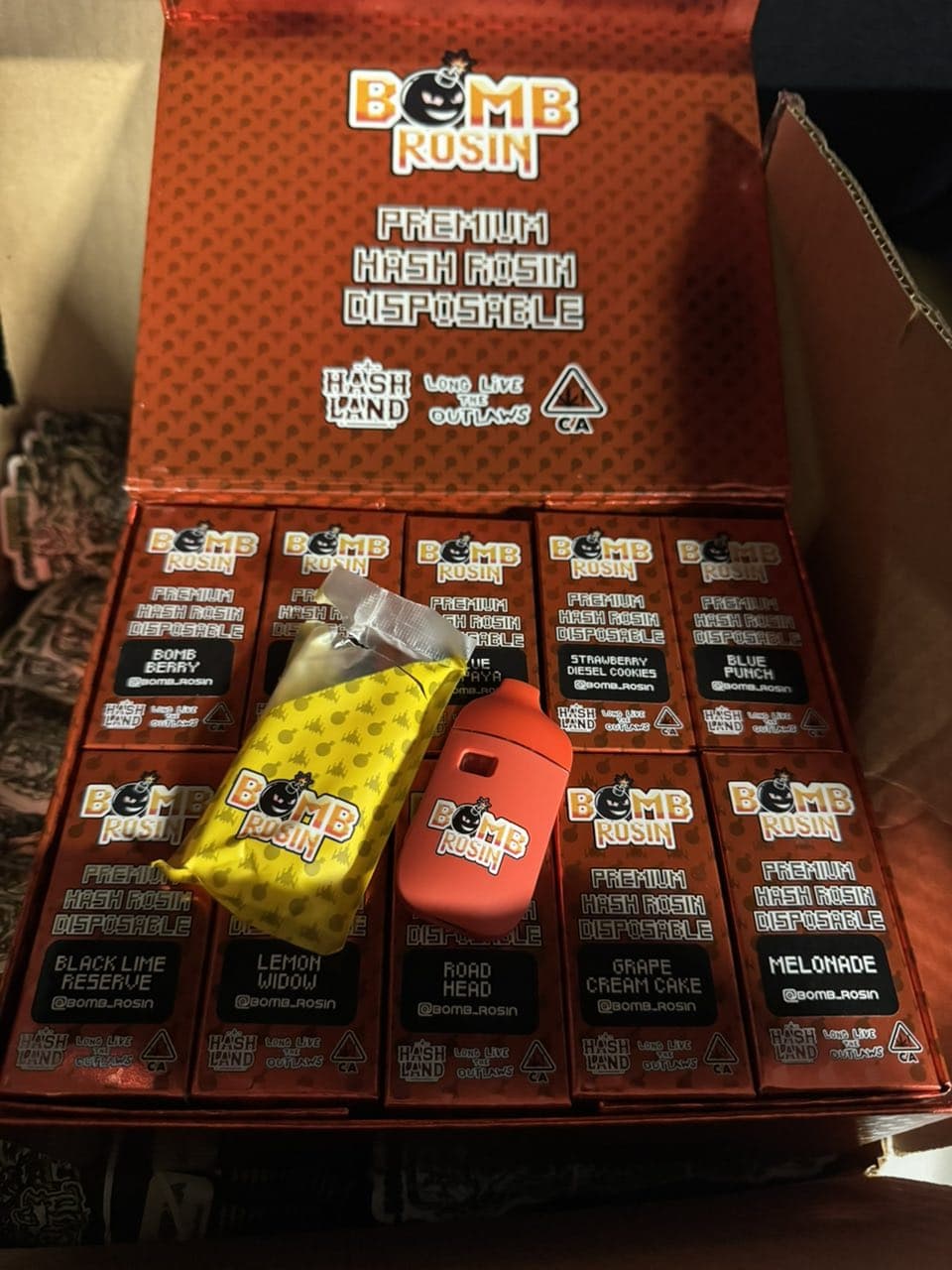 premium Bomb hash live rosin disposable vape pen authentic